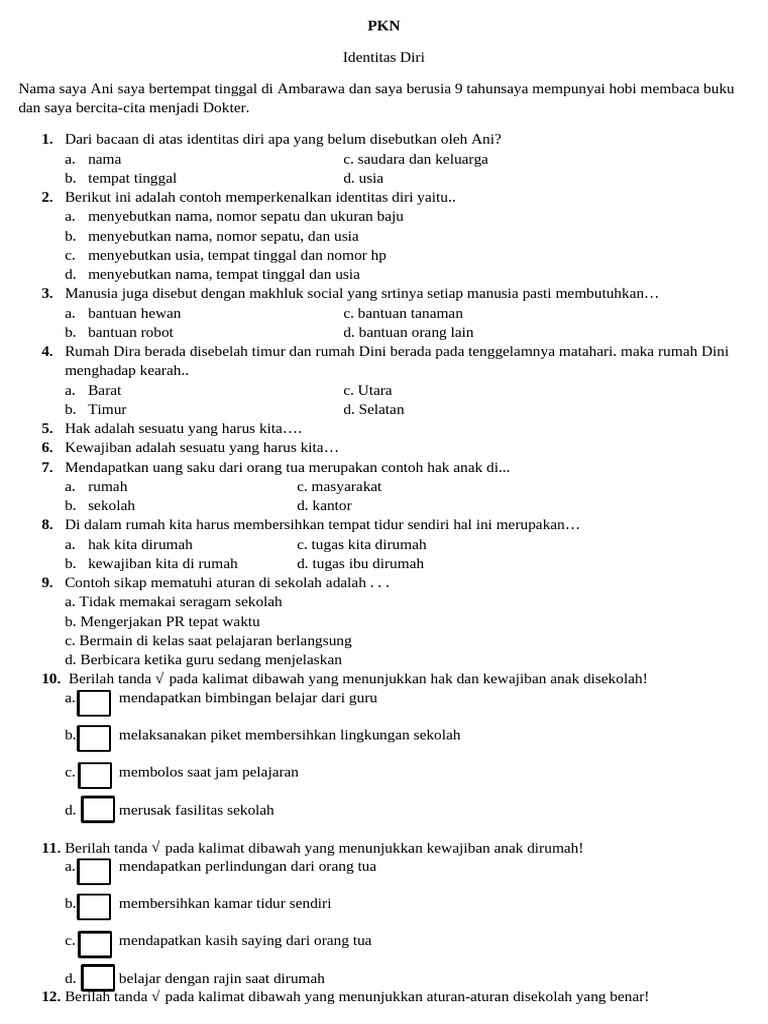 STS 1 Kelas III - Pendidikan Pancasila | PDF