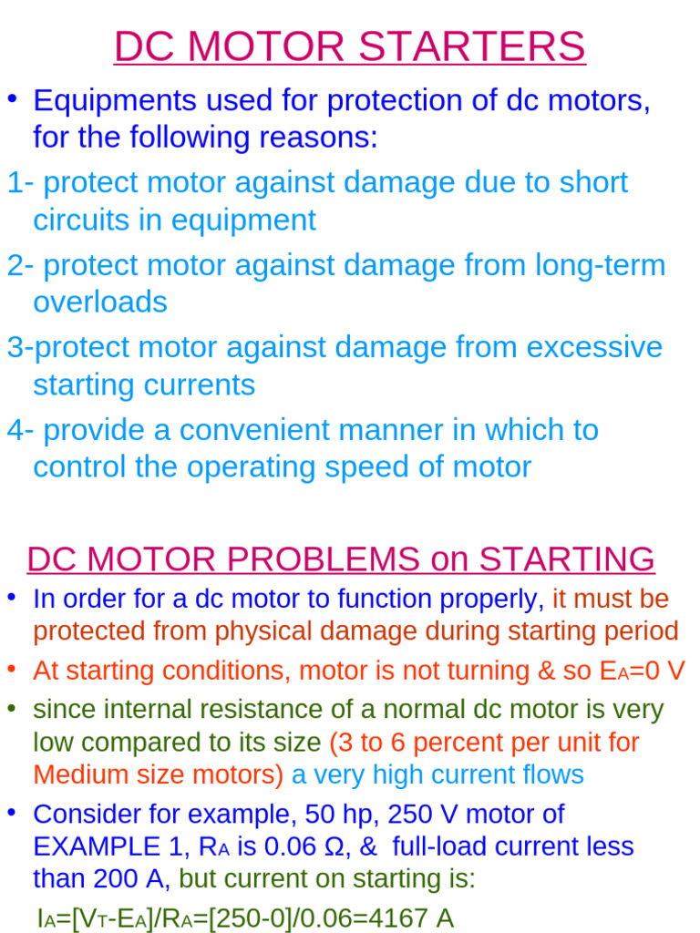 DC Motor Starters | PDF