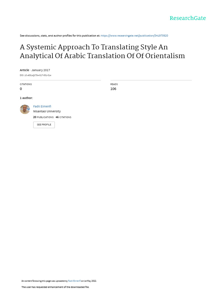 A Systemic Approach To Translating Style | PDF A Systemic Approach To Translating Style | PDF
