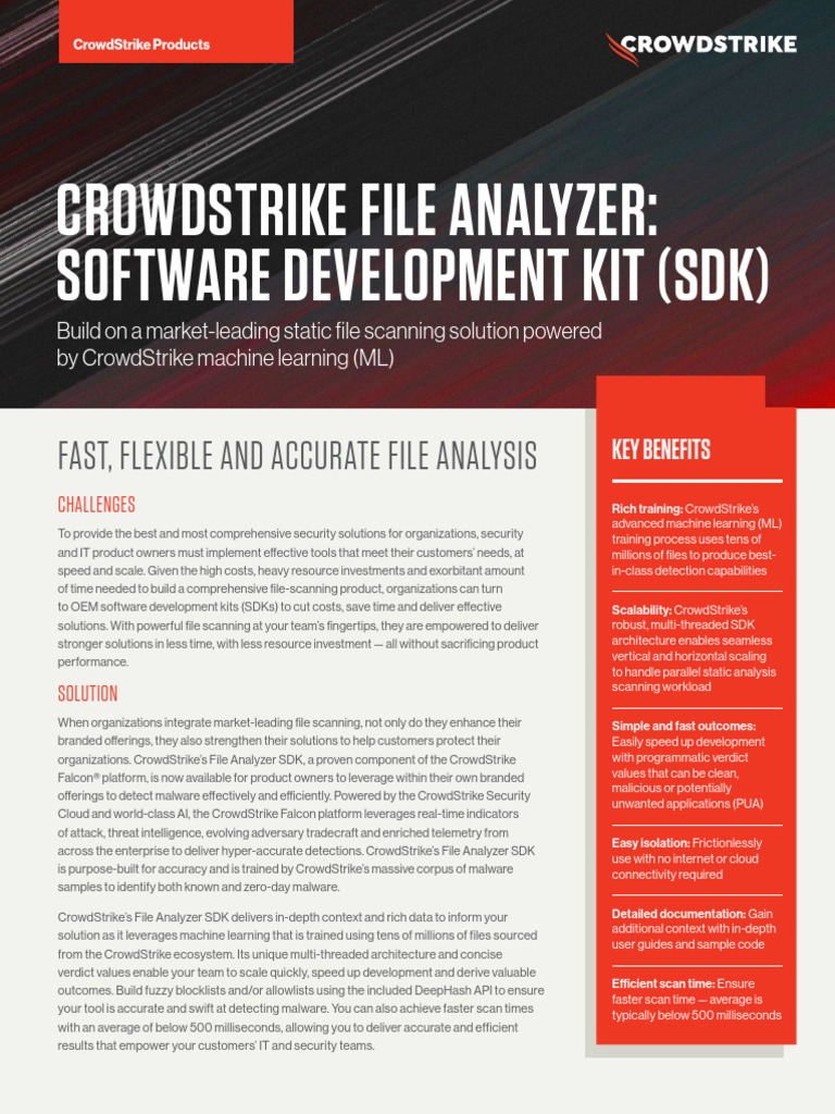 Crowdstrike File Analyzer SDK Data Sheet | PDF
