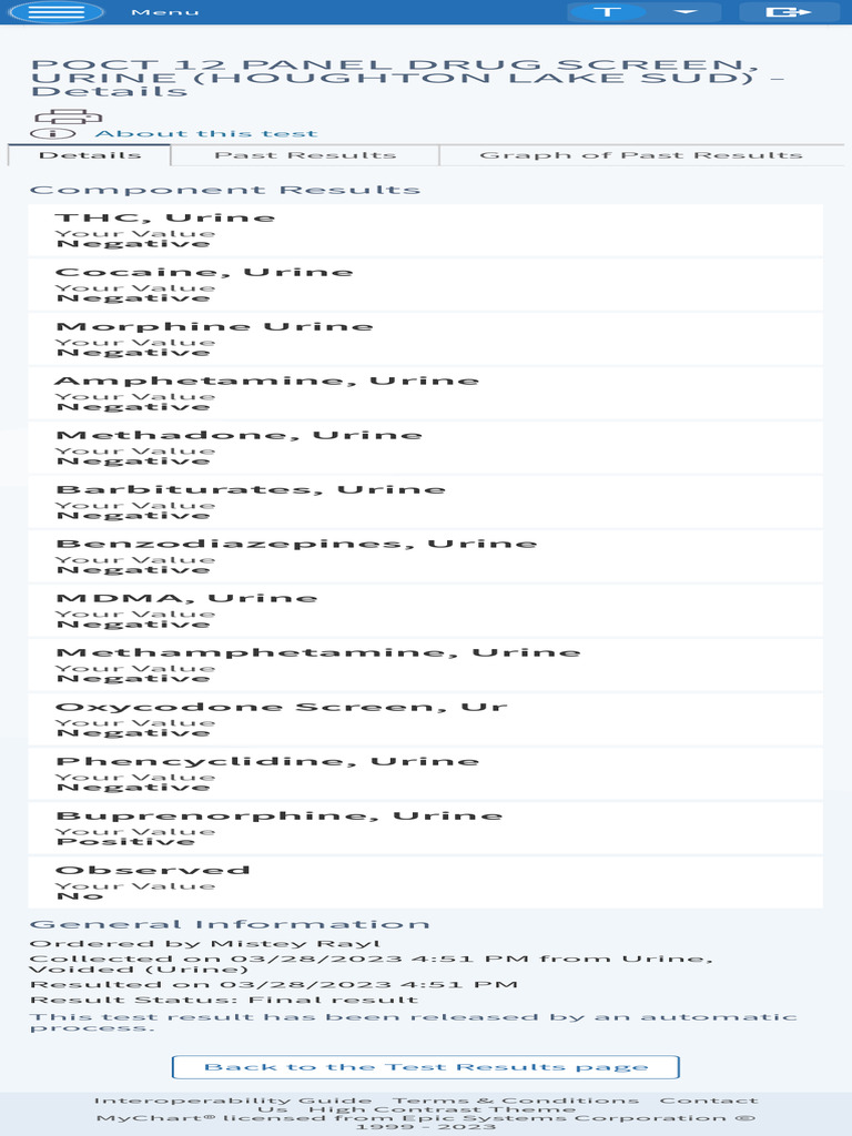 MyChart - Test Details | PDF