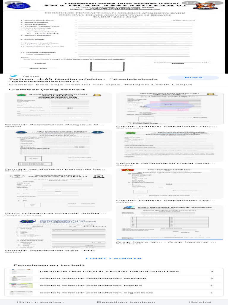 Contoh Form Penerimaan Anggota Osis Dalam Bahasa Inggris - Google ...