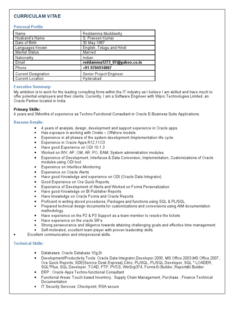 Reddamma Muddisetty Hyd Ref | PDF | Oracle Database | Application Programming Interface