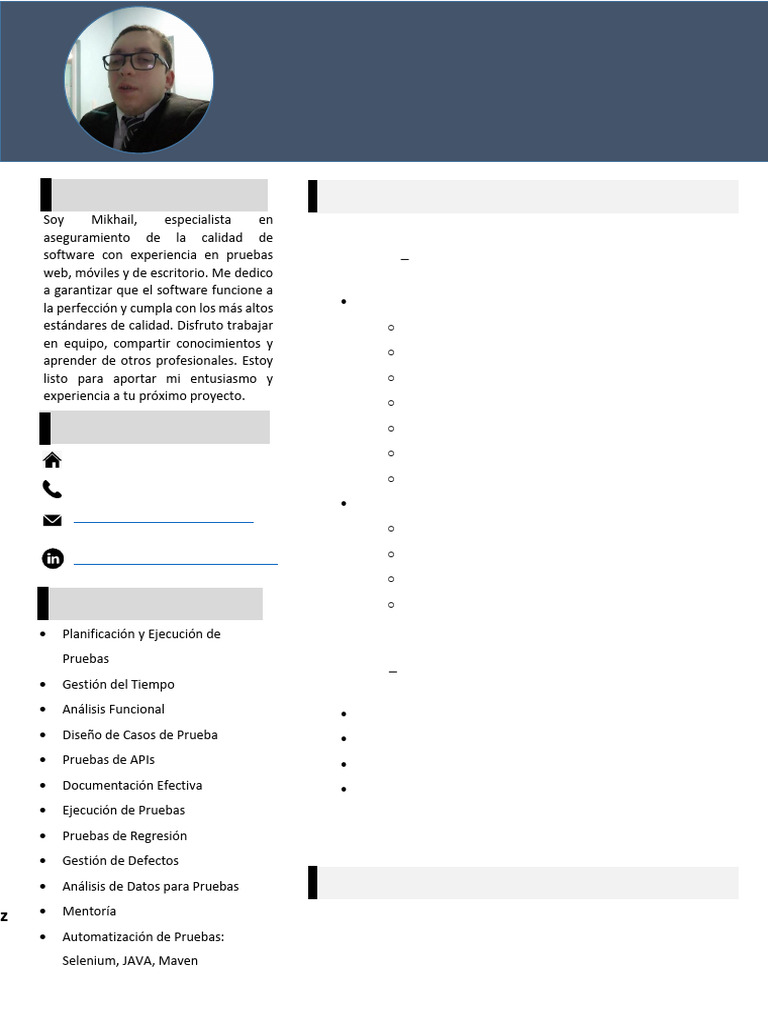 CV Mikhail Ivan Garcilano QA | PDF