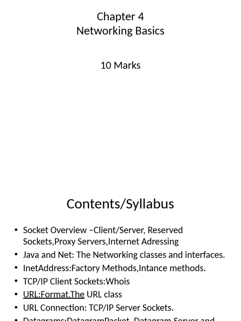 Chapter 4-Networking Basics Notes | PDF
