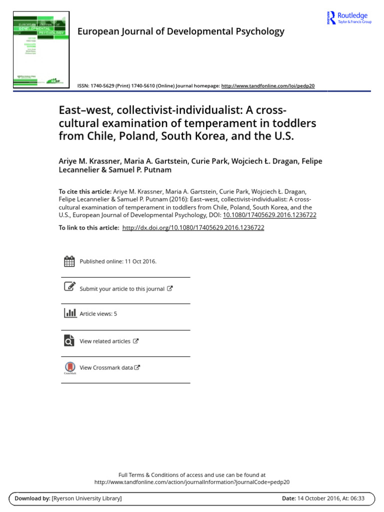 East-West, Collectivist-Individualist - A Crosscultural Examination of ...