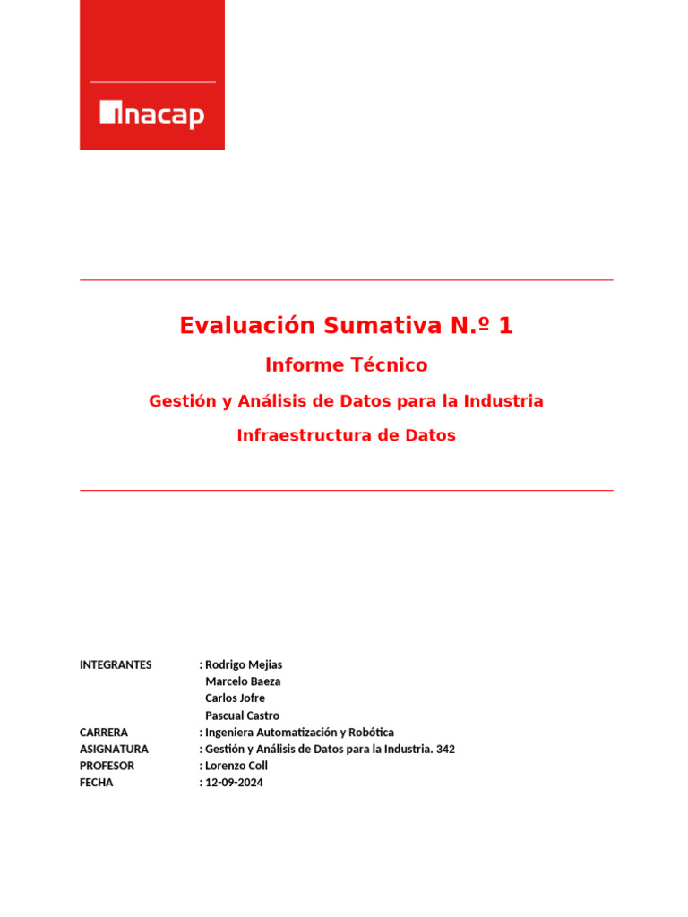 Evaluación Sumativa 1 | PDF
