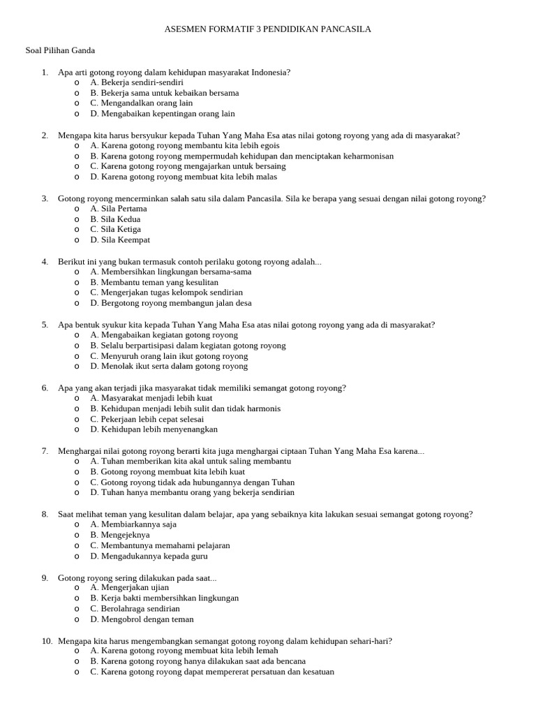 PPKN Asesmen BB 1 | PDF