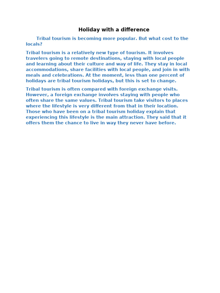 Holiday With A Difference | PDF