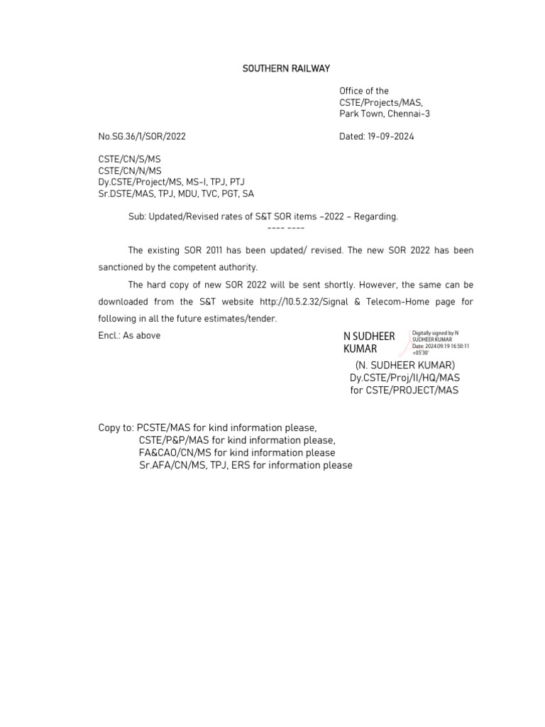 Signed Letter To All Concerned With SOR 2022n | PDF