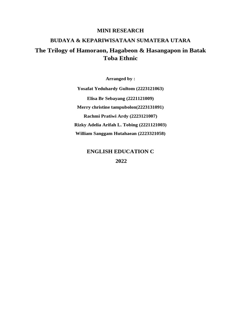 GROUP IV MINI RESEARCH BUDAYA Finish | PDF