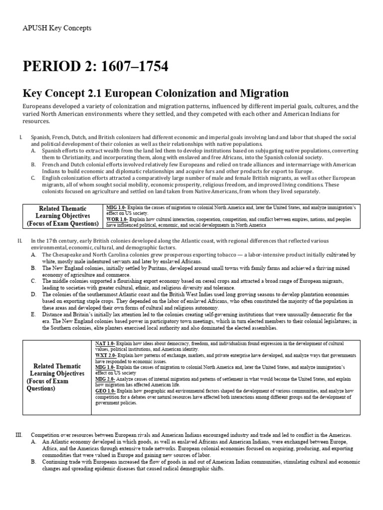 Period 2 Key Concepts | PDF
