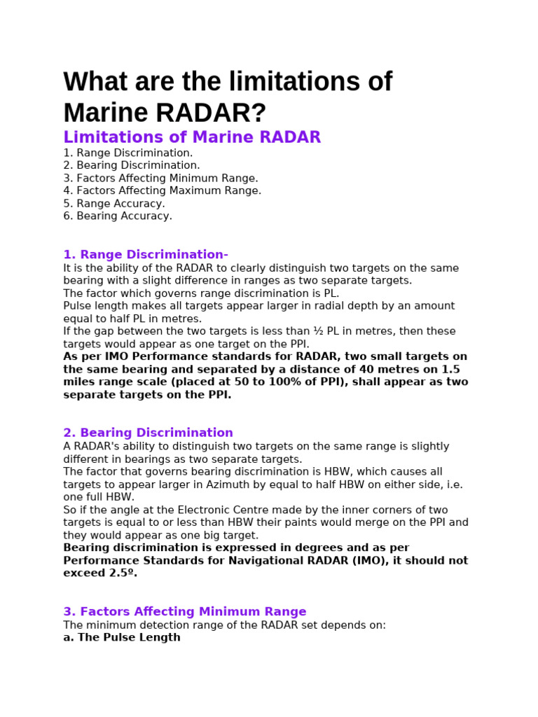 Accuracy of Marine Radar | PDF