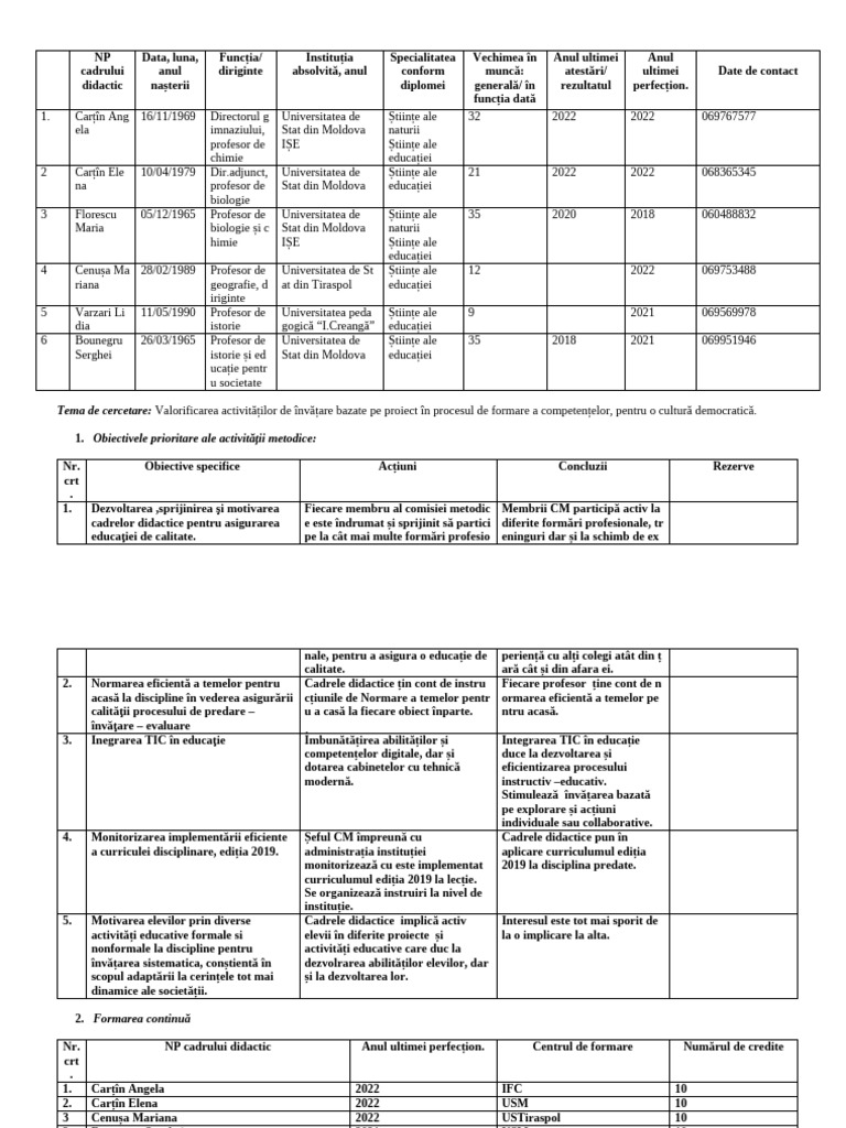 Raport Sem .I 2023 | PDF