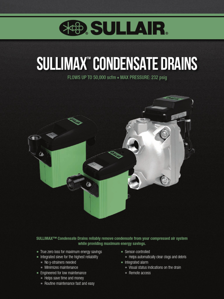LIT Sullair SULLIMAX Condensate Drain Brochure - SAPATDRAINS201901 1 ...