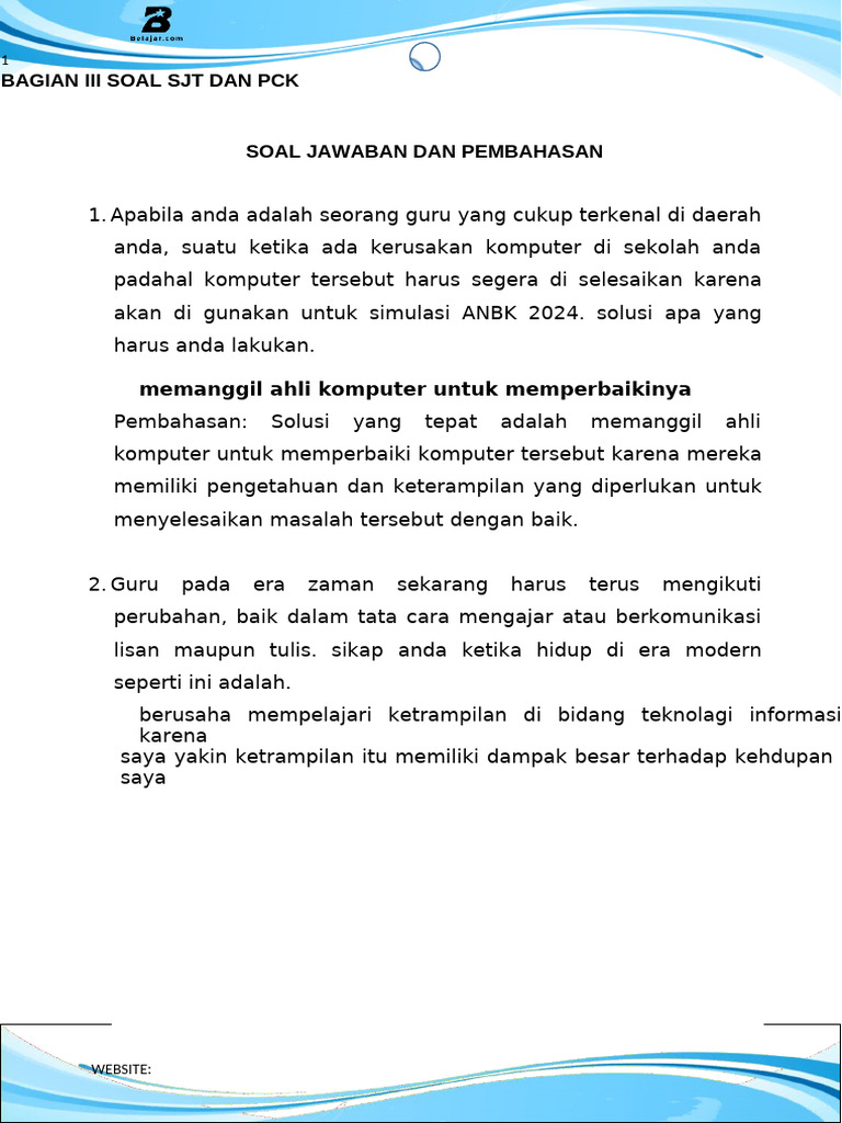 3.. Soal SJT Dan PCK | PDF