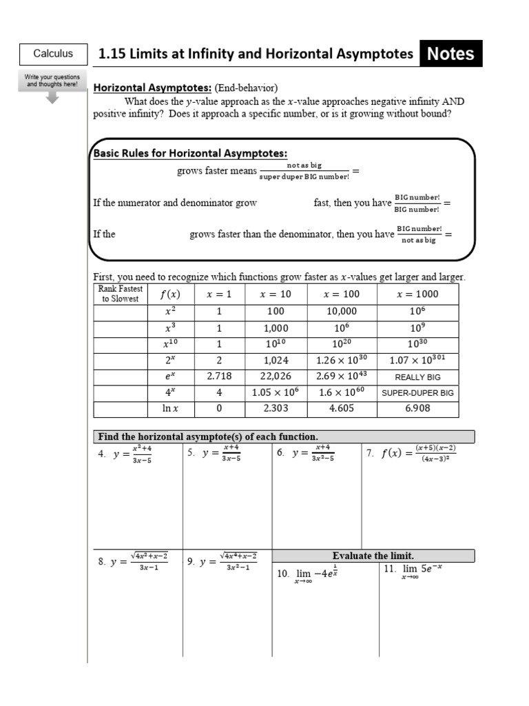Calc 1.15 Packet | PDF