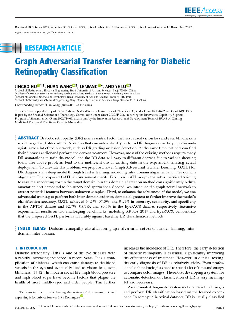 Graph Adversarial Transfer Learning For Diabetic Retinopathy Classification Pdf