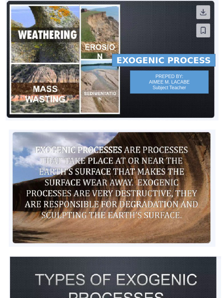 Lesson 6 Exogenic Process | PDF