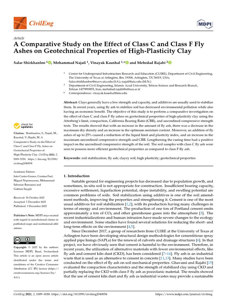 A Comparative Study On The Effect of Class C and Class F Fly Ashes On ...