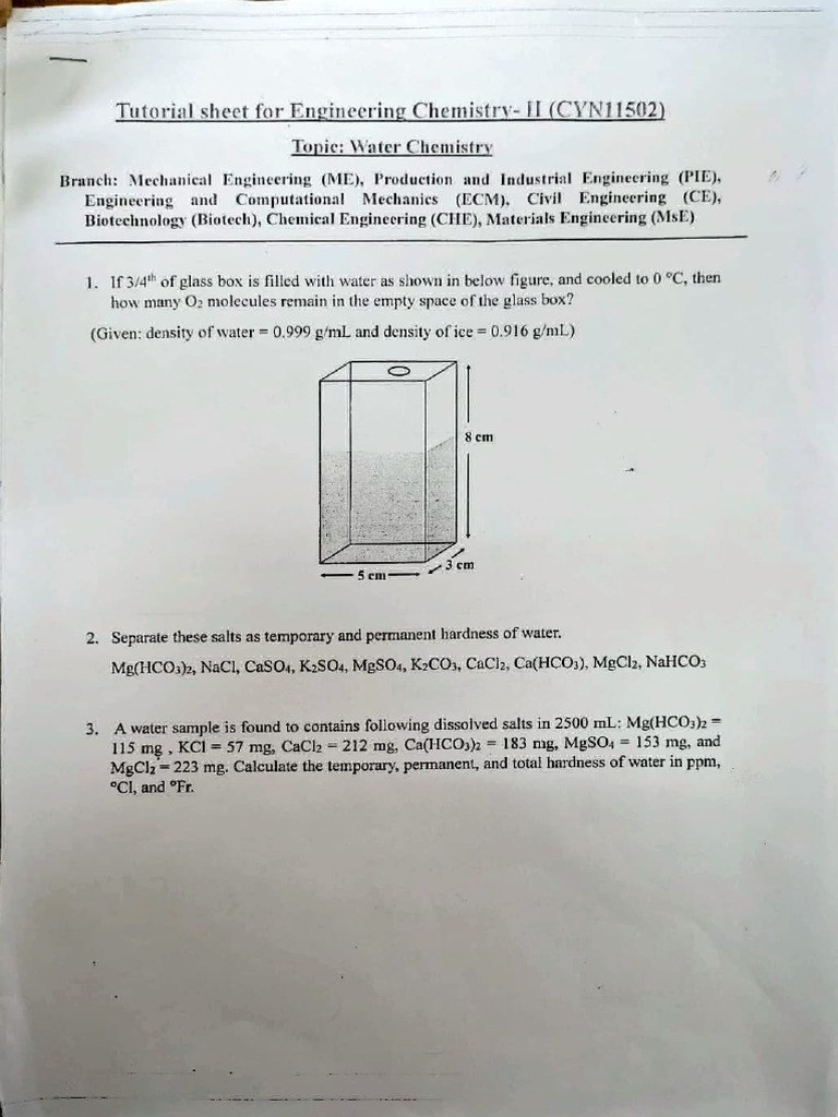 Tutorial - Water Chemistry | PDF