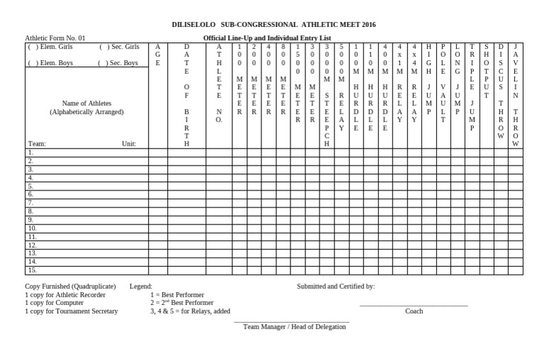 Athletics-Form-01-Ind.-Entry-List | PDF