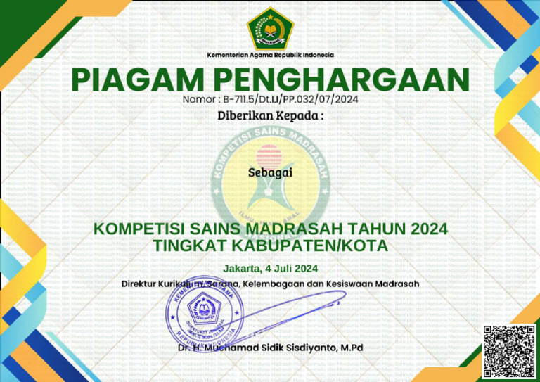 Piagam Putri Dewi Aprilia | PDF