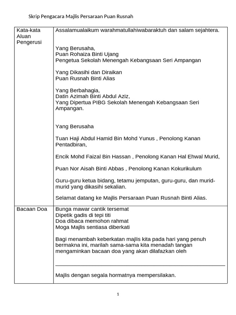 Skrip Persaraan | PDF