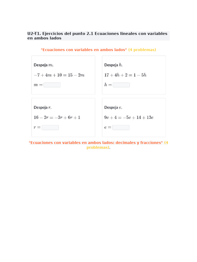 U2 - Tareas para imprimir | PDF