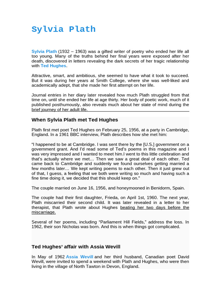 Sylvia Plath | PDF