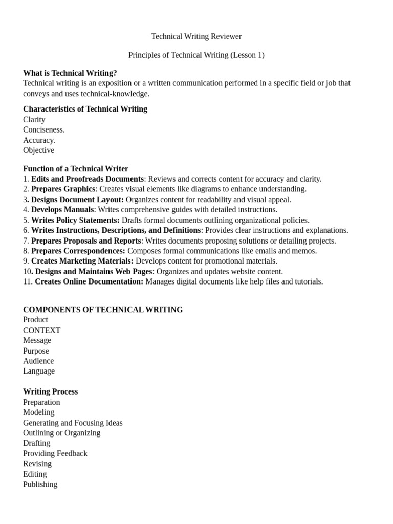 Technical Writing Reviewer | PDF