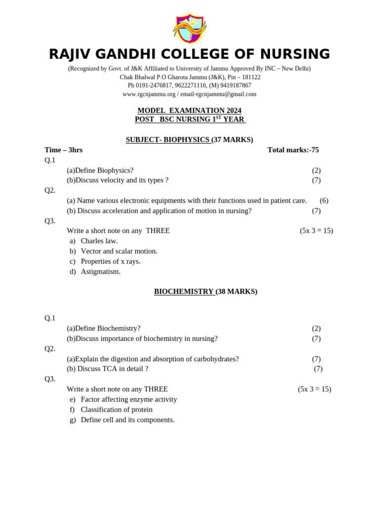 Biophysics and Biochem PBBSC Model | PDF | Biochemistry | Science ...