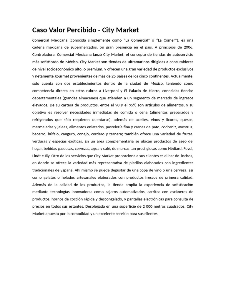 Caso Valor Percibido | PDF