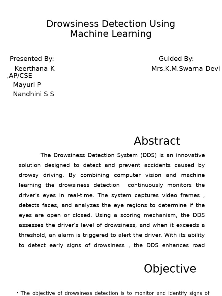 Drowsiness Detection System Pdf