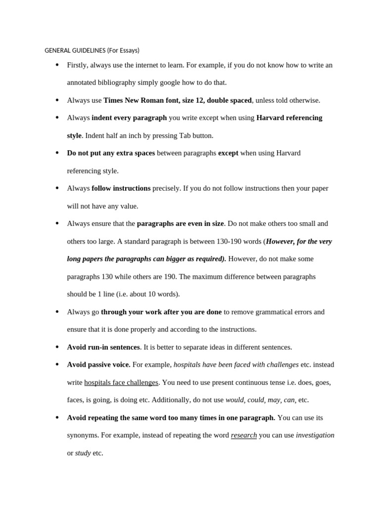 Writing Guidelines | PDF