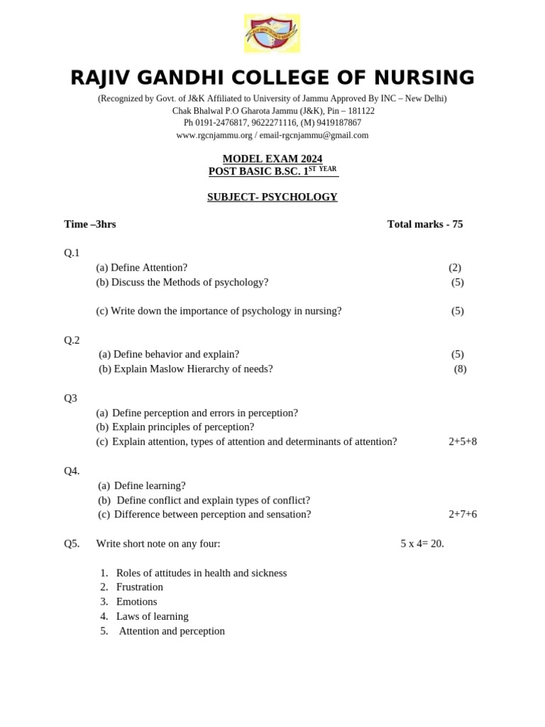 Psychology PBBSC Model | PDF