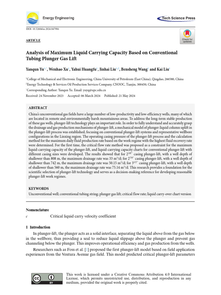 Analysis of Maximum Liquid Carrying Capacity | PDF