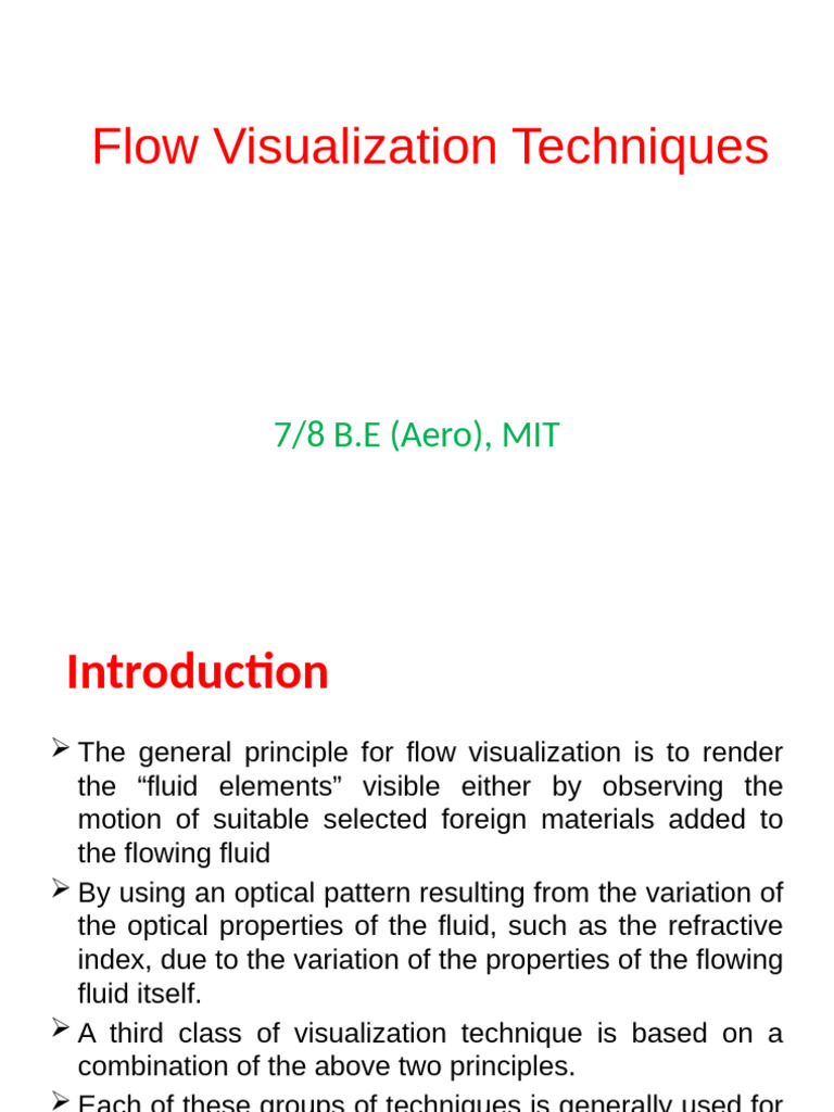 Flow Visualization Techniques | PDF