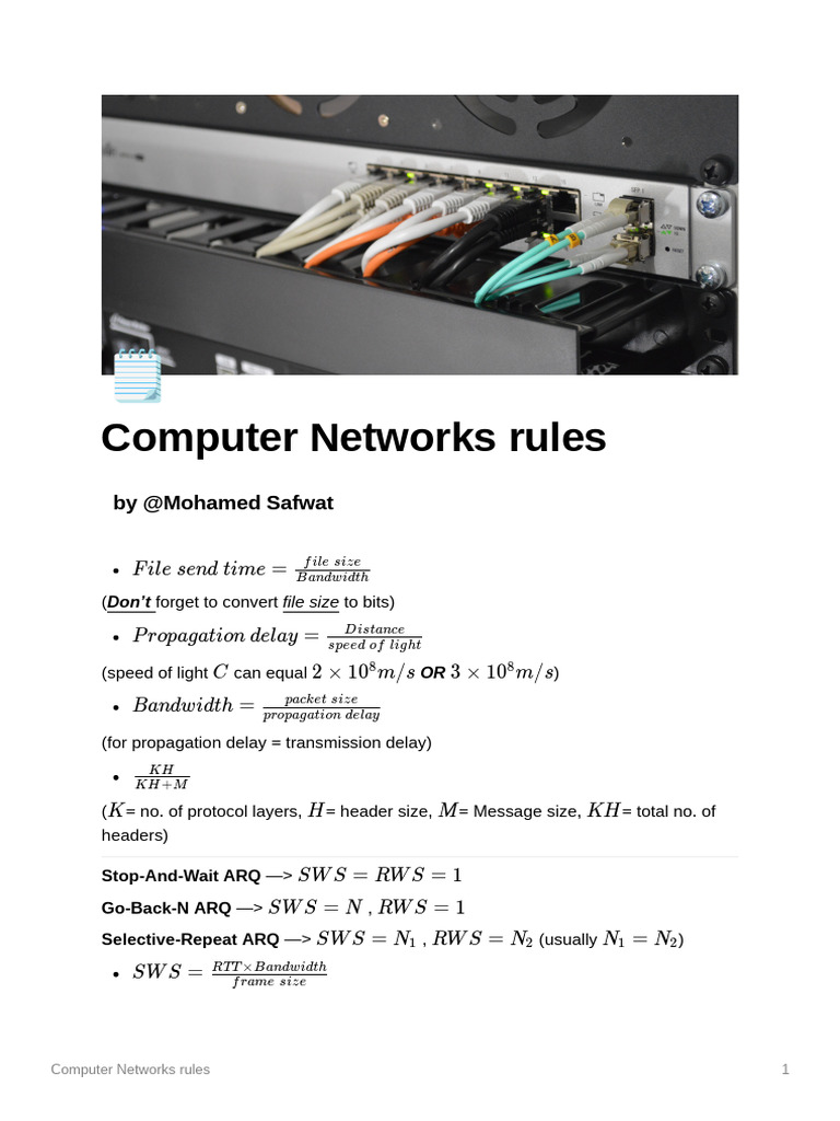 Computer Networks Rules | PDF