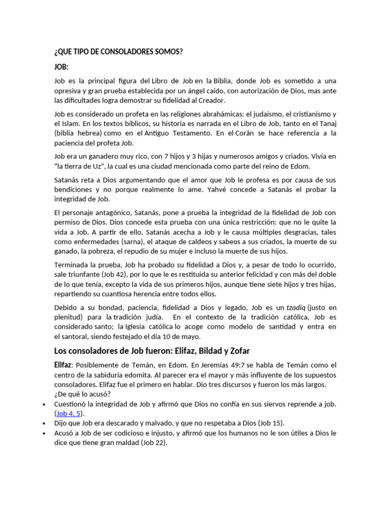 Job y Sus Amigos Consolandolos | PDF