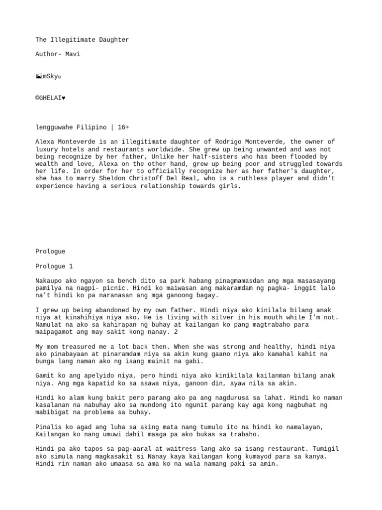 Illegitimate Daughter's Dilemma | PDF