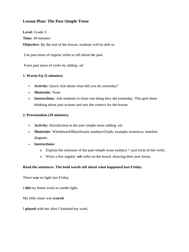 Lesson Plan English Grade 3 | PDF