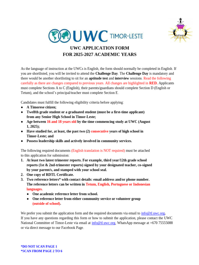 Application Form For 2025 2027 Offers.338057238 | PDF