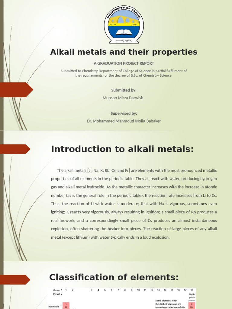 Alkali Metals and Their Properties PP | PDF