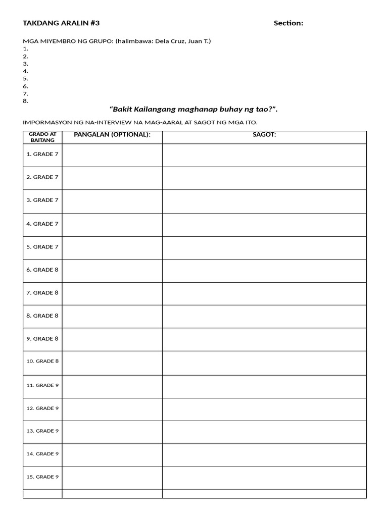 TAKDANG ARALIN 3 Interview | PDF