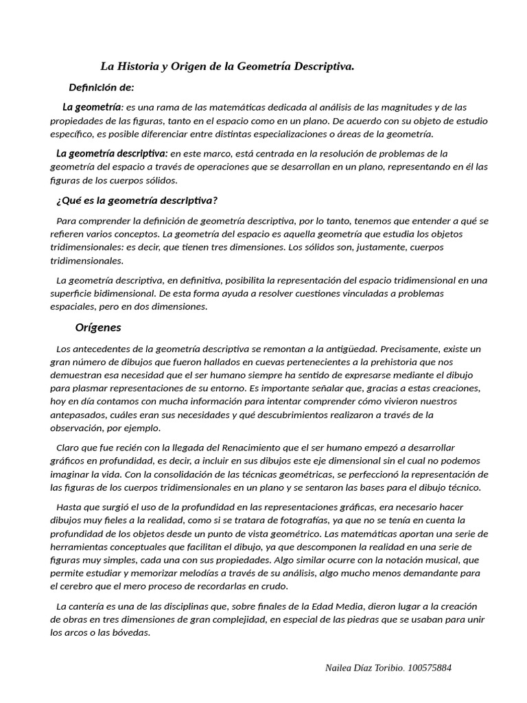 La Historia y Origen de La Geometría Descriptiva | PDF