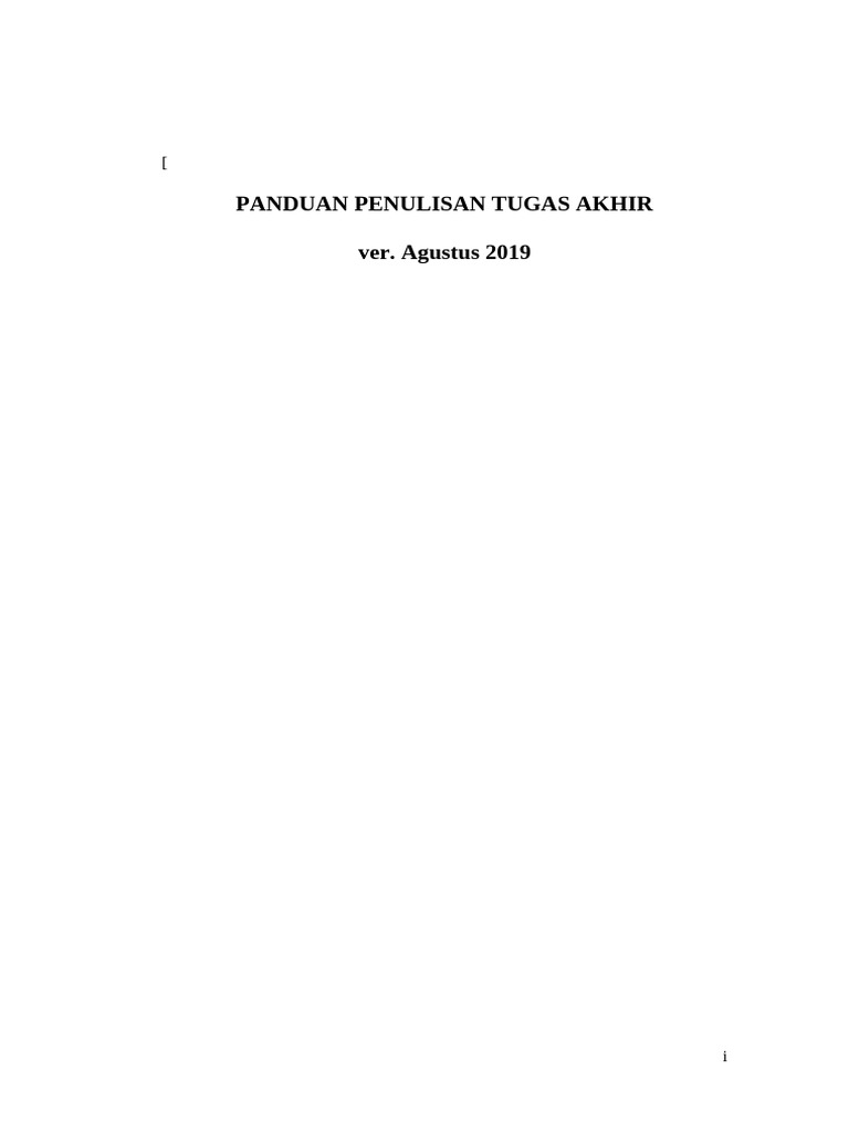 Panduan Dan Template TA Rev Agustus 2019 | PDF