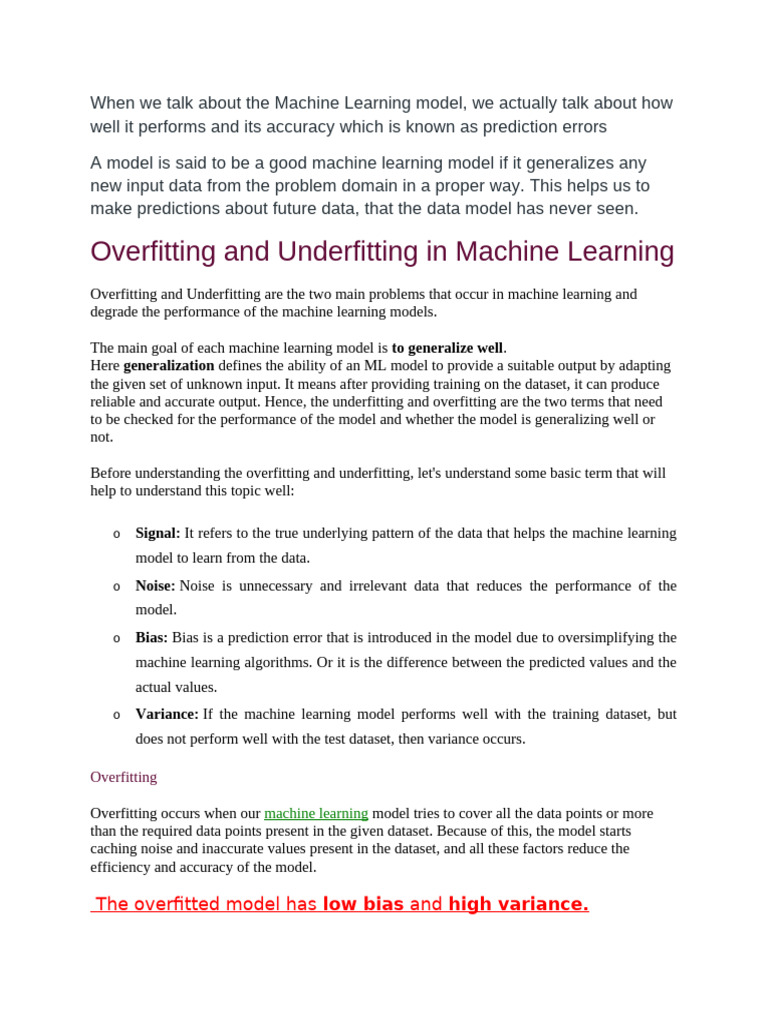 When We Talk About The Machine Learning Model | PDF