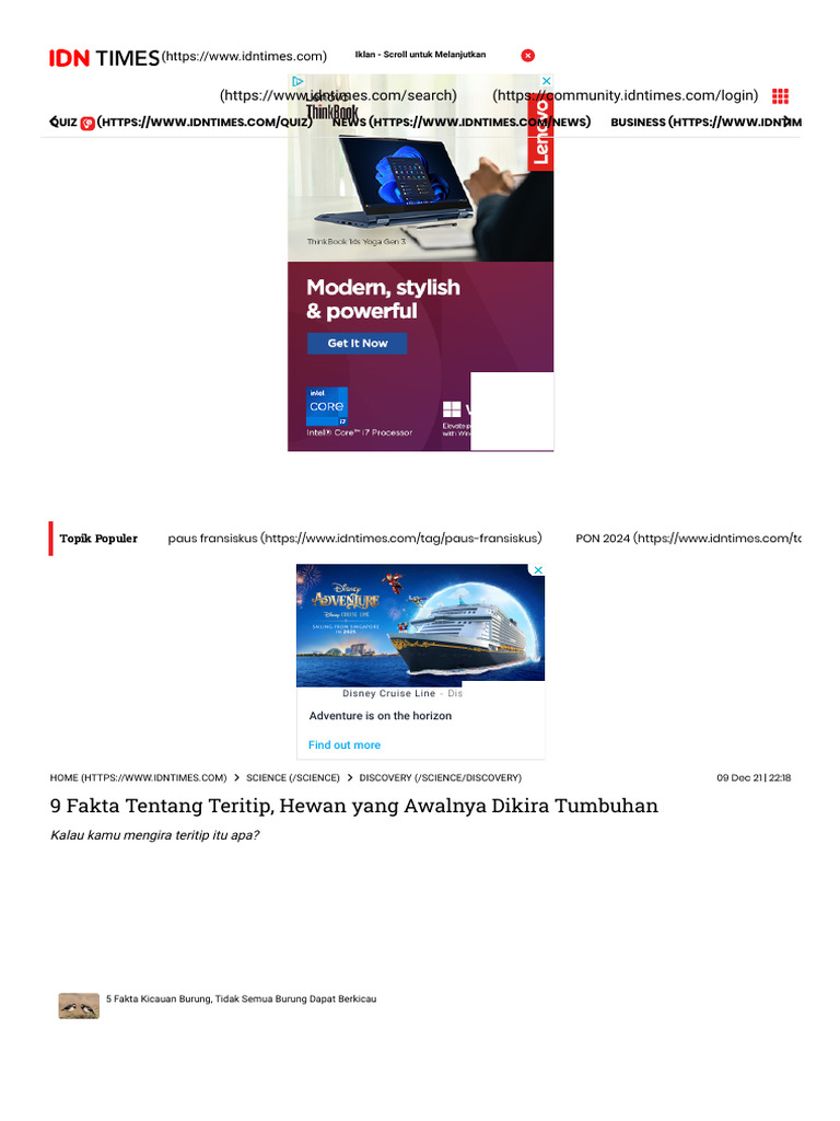 9 Fakta Tentang Teritip, Hewan Yang Awalnya Dikira Tumbuhan | PDF