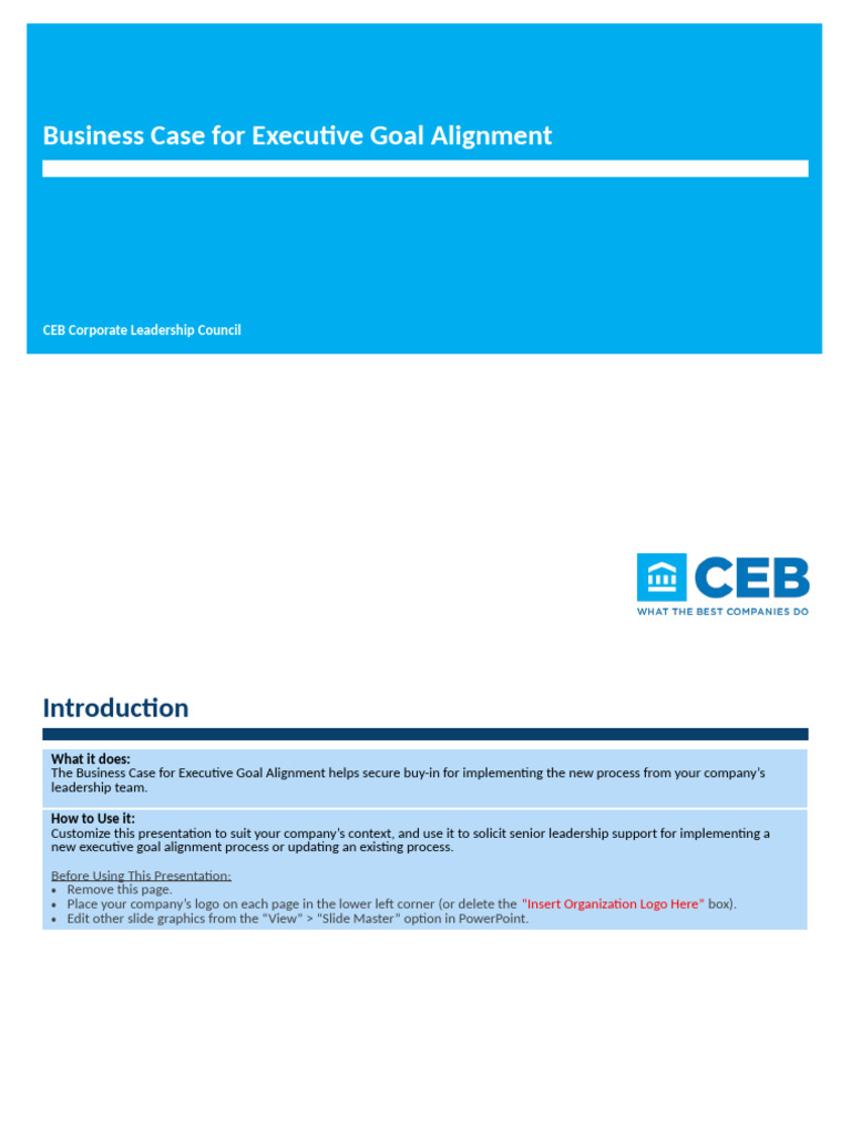 1 Business Case For Executive Goal Alignment | PDF | Goal | Leadership